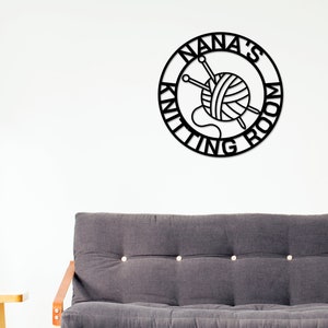 Knitting Sign, Custom Knitting Room Sign, Personalized, Metal Knitting ...