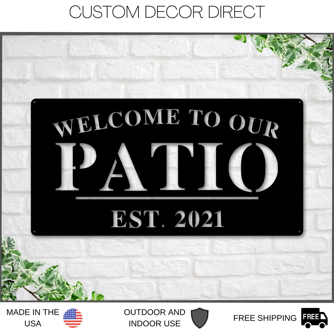 Welcome to Our Patio Sign Personalized Patio Name Sign - Etsy