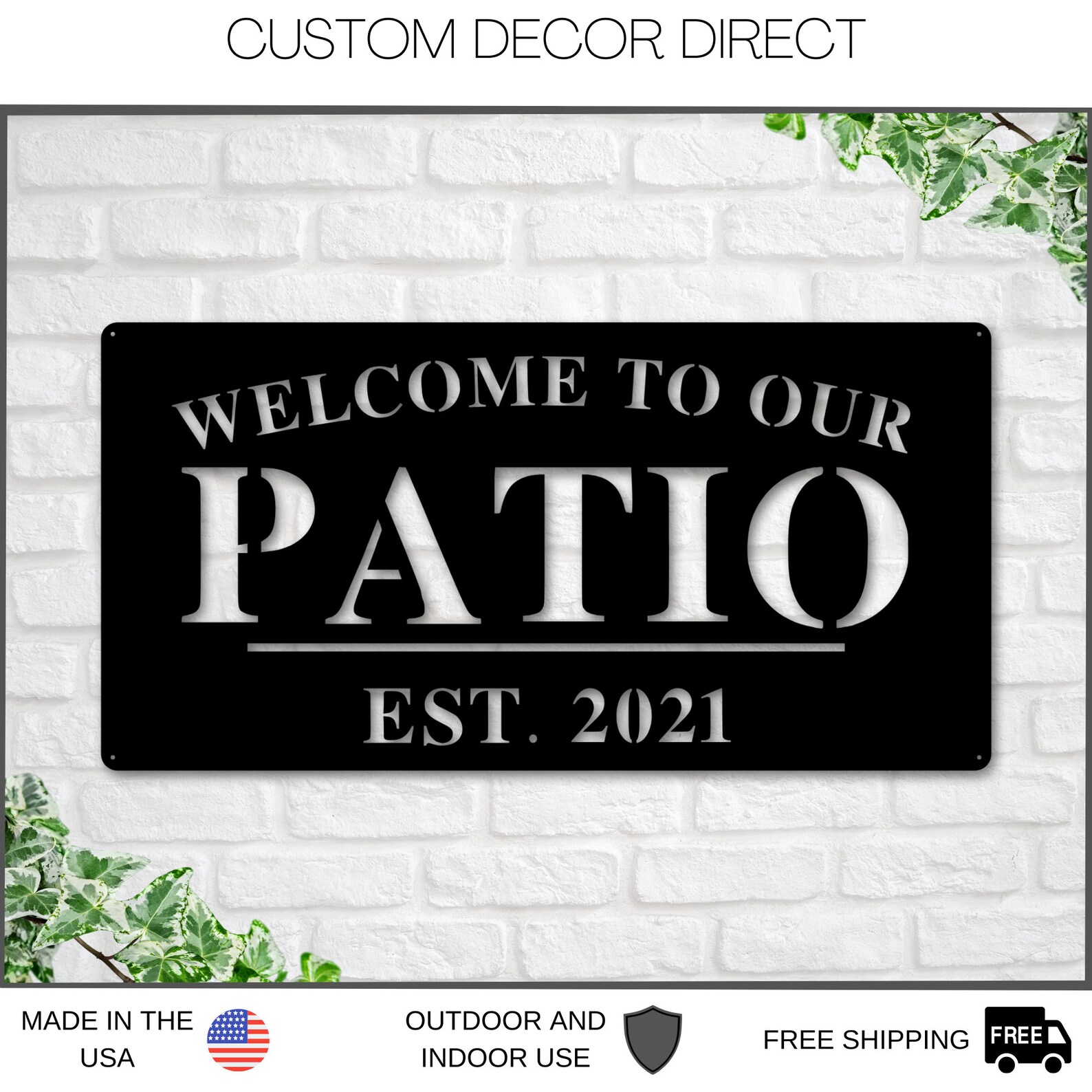 Welcome to Our Patio Sign Personalized Patio Name Sign - Etsy