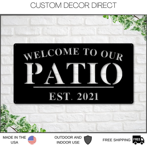 Welcome to Our Patio Sign - Etsy