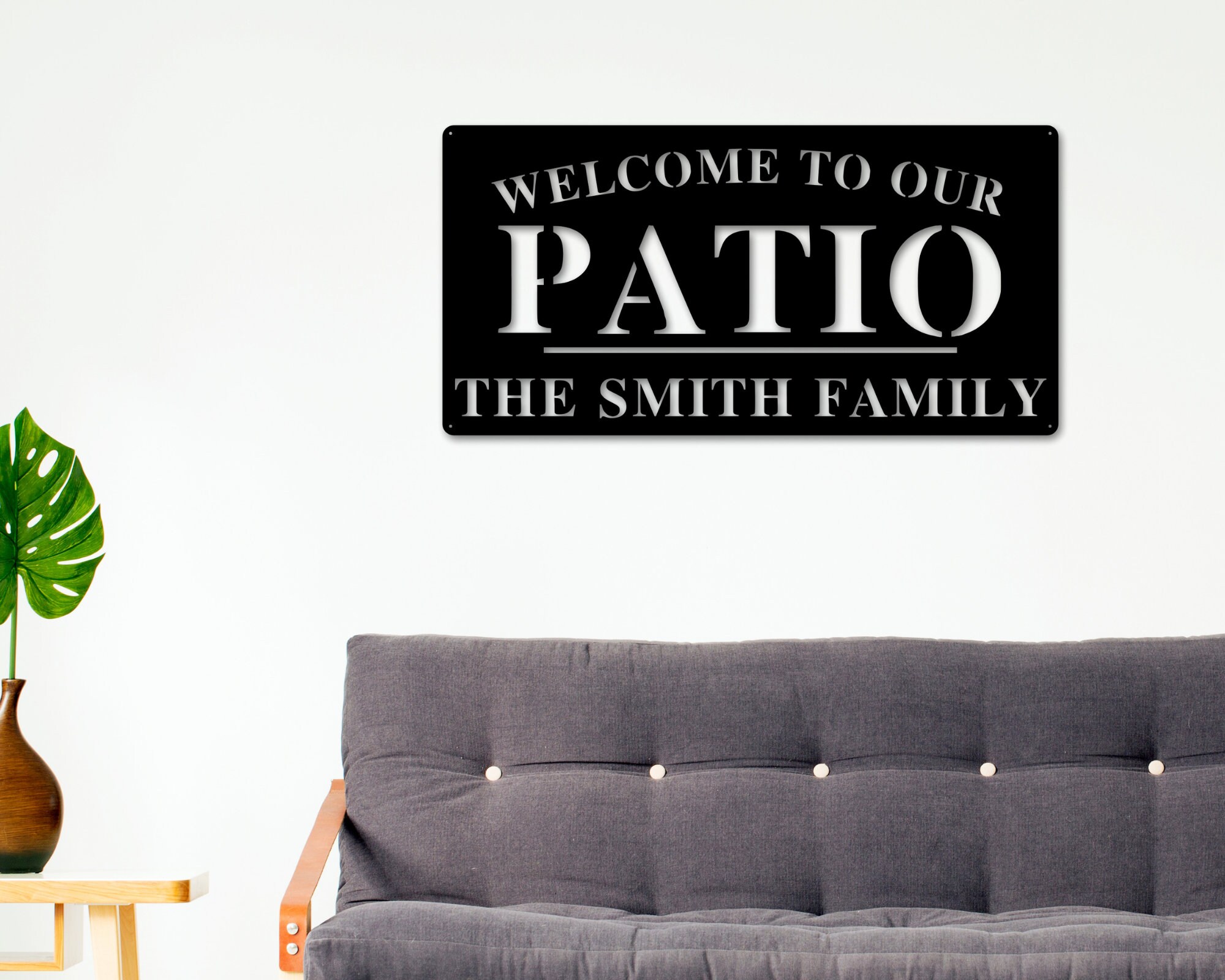 Welcome to Our Patio Sign Personalized Patio Name Sign - Etsy