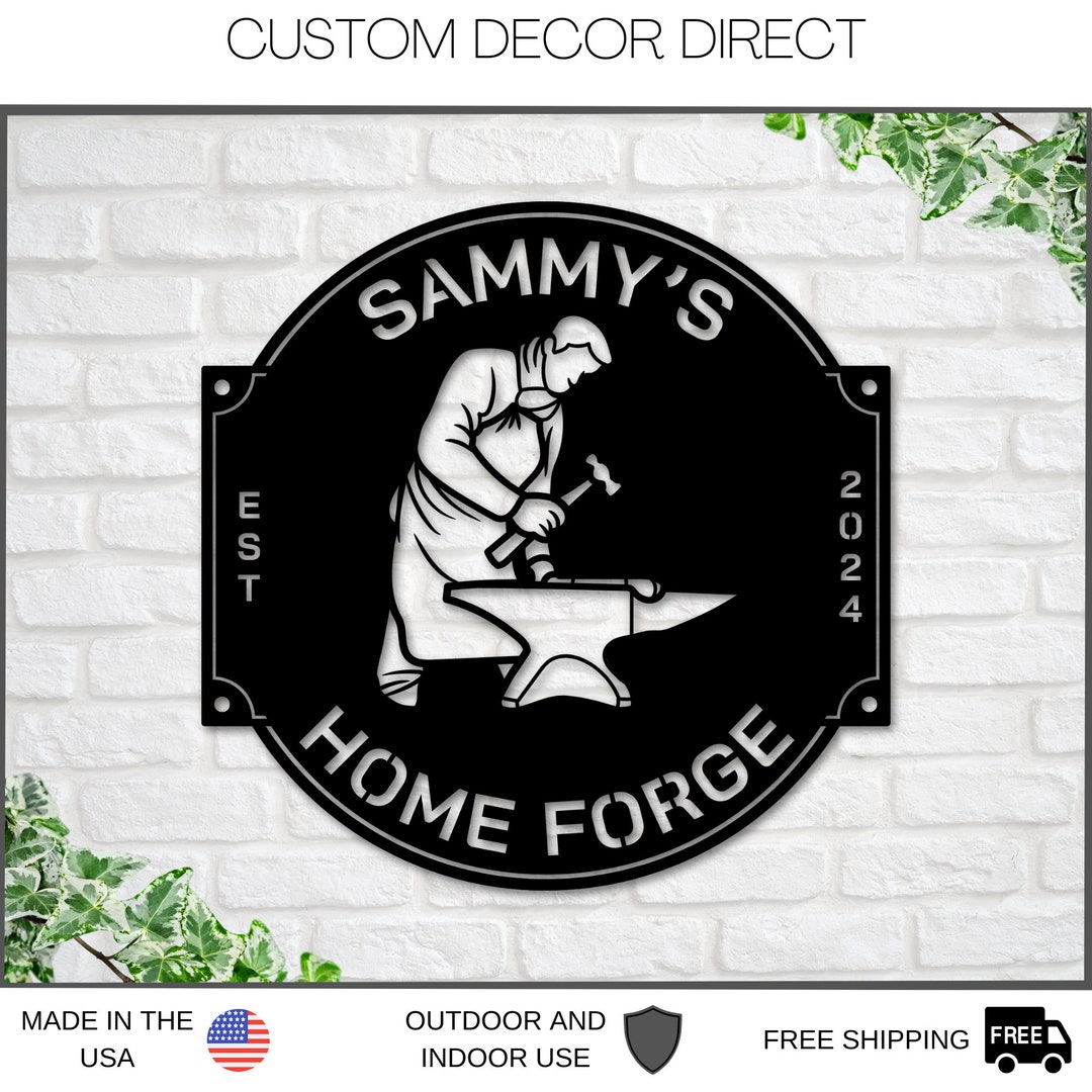 Home Forge Sign, Forge Sign, Blacksmith Sign, Metal Sign, Blade Smith ...