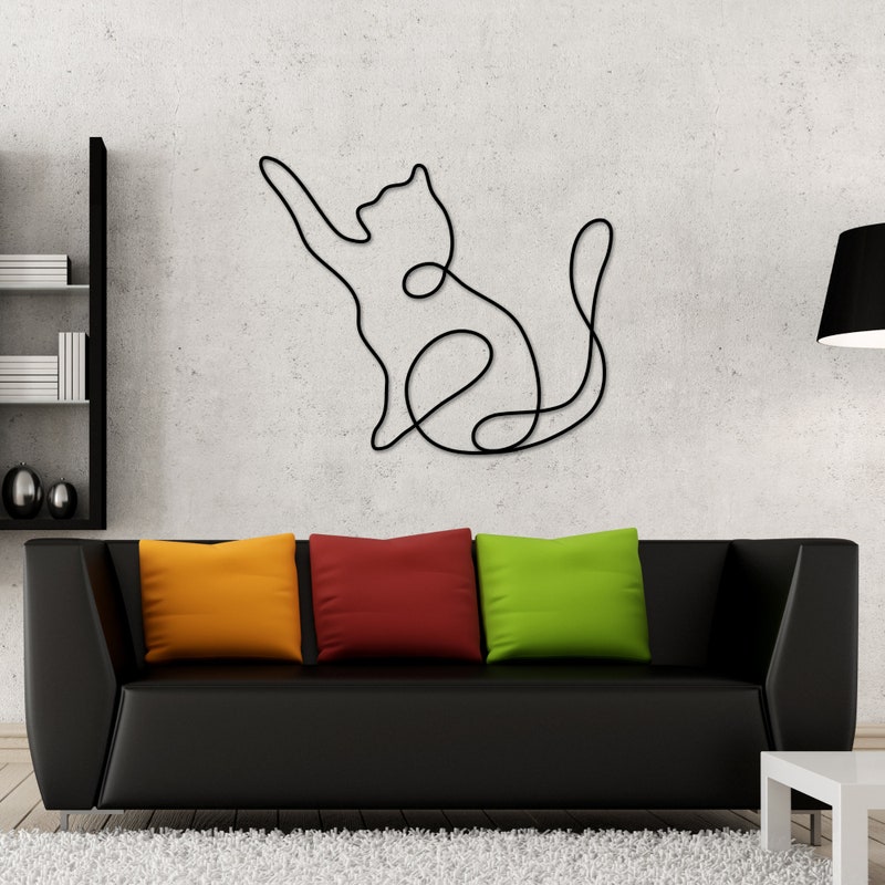 Cat Line Art - Etsy