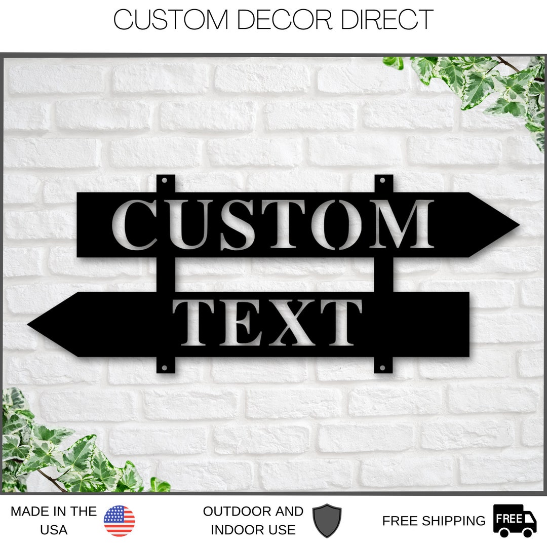 Metal Street Sign, Custom Street Sign, Custom Direction Sign, Metal ...