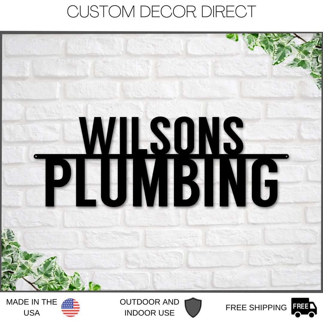 Plumber Sign, Small Business Sign, Plumber Gift, Metal Sign, Business ...