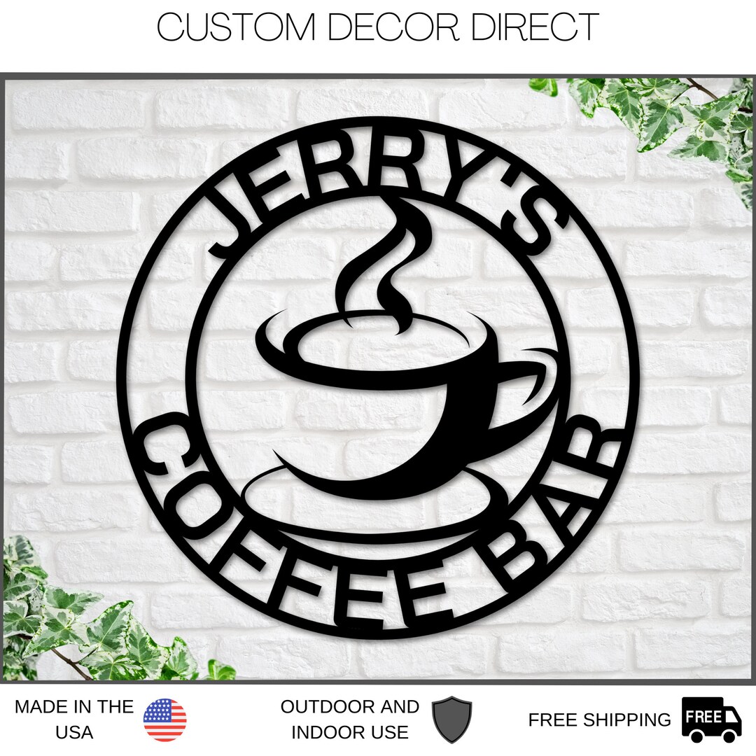 Café Sign, Coffee Cafe Sign, Custom Café, Coffee Lover, Metal Coffee ...