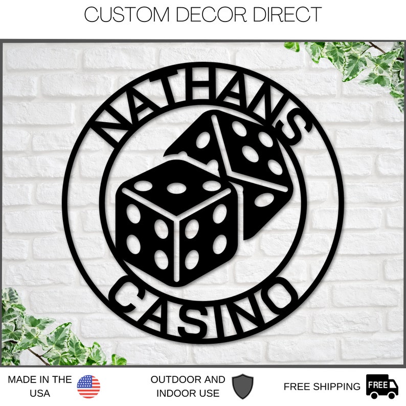 Casino Sign Gambling Sign Poker Sign Dice Sign Dice Wall - Etsy