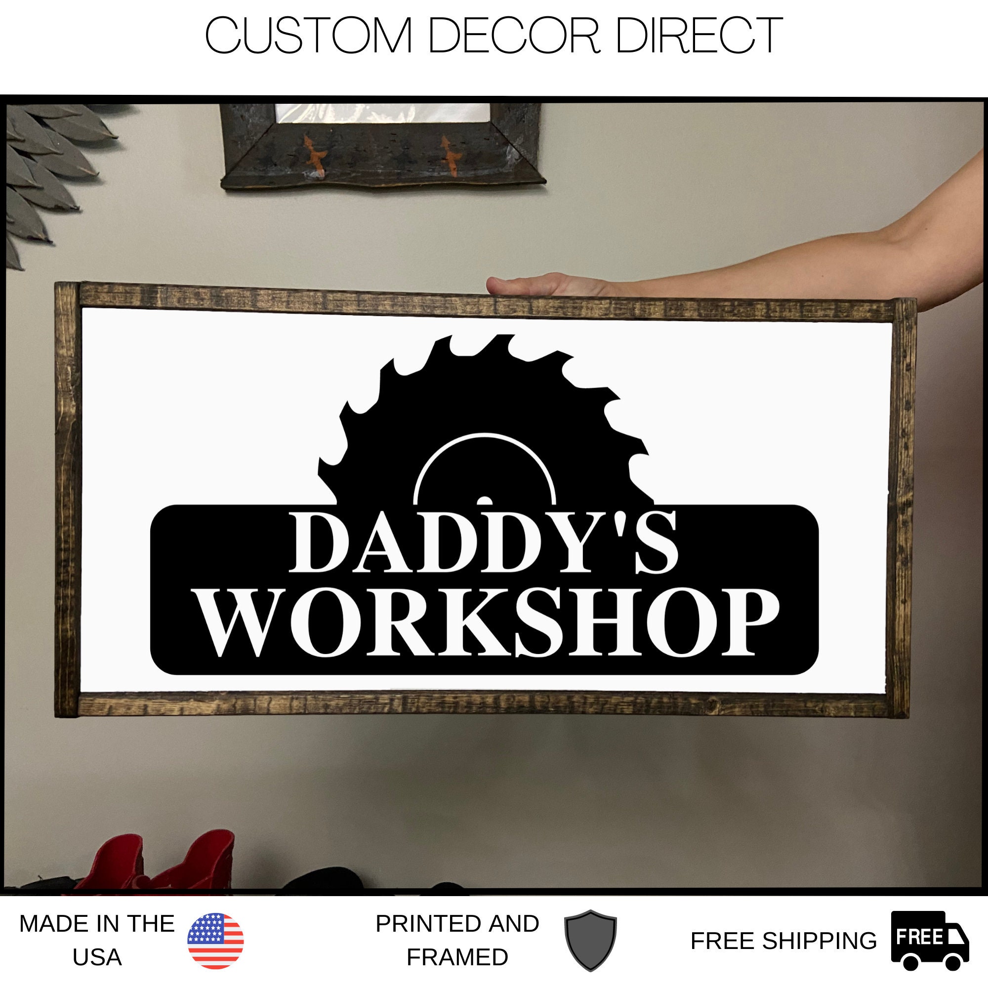 Daddys Workshop Dads Garage Sign Workshop Fathers Day Gift | Etsy