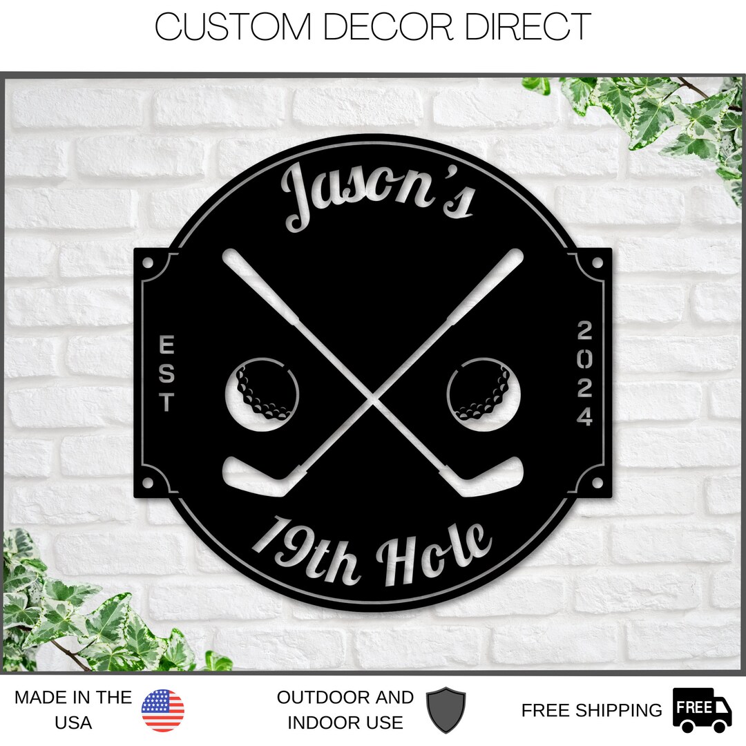 Golf Sign, 19th Hole Sign for Him, Personalized Golf Sign, Personalized ...