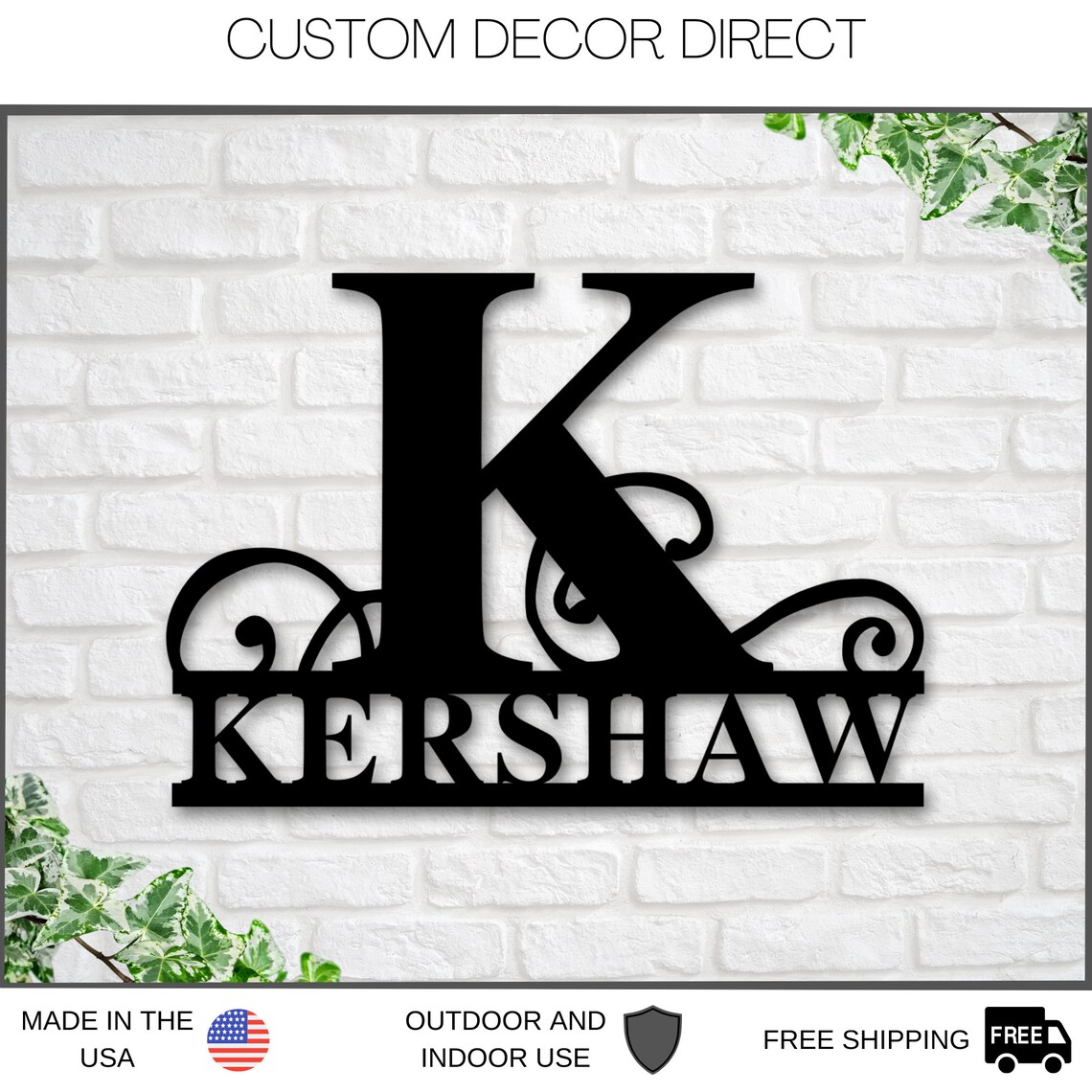 Personalized Family Name Metal Sign Last Name Sign Initial - Etsy