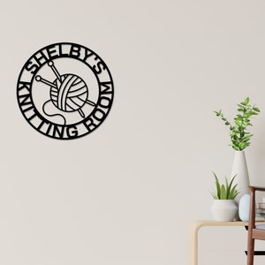 Knitting Sign, Custom Knitting Room Sign, Personalized, Metal Knitting ...