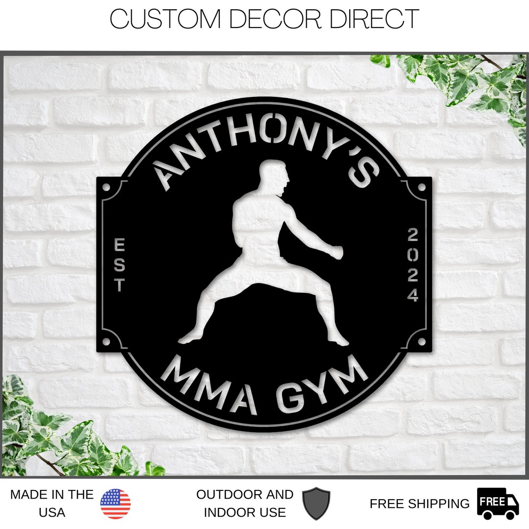 Custom MMA Metal Sign, Personalized Karate Sign, Martial Arts Dojo ...