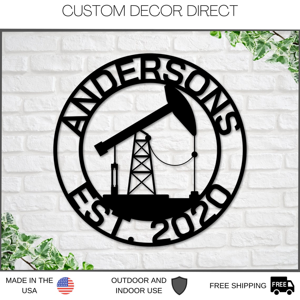 Oil Pump Sign Oilfield Decor Metal Wall Art Pump Jack Oil - Etsy