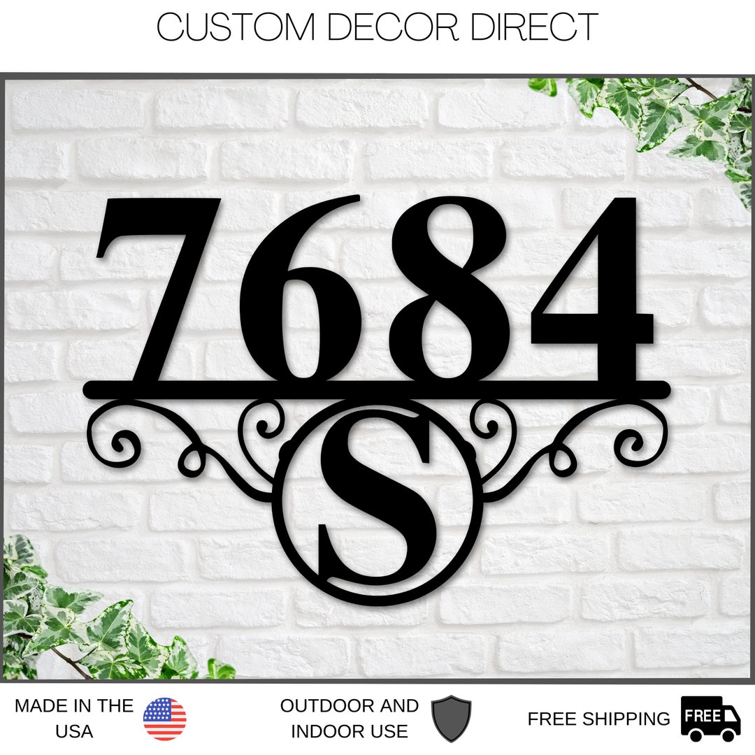 Metal House Number Sign, Address Plaque, Address Number Sign, Metal ...