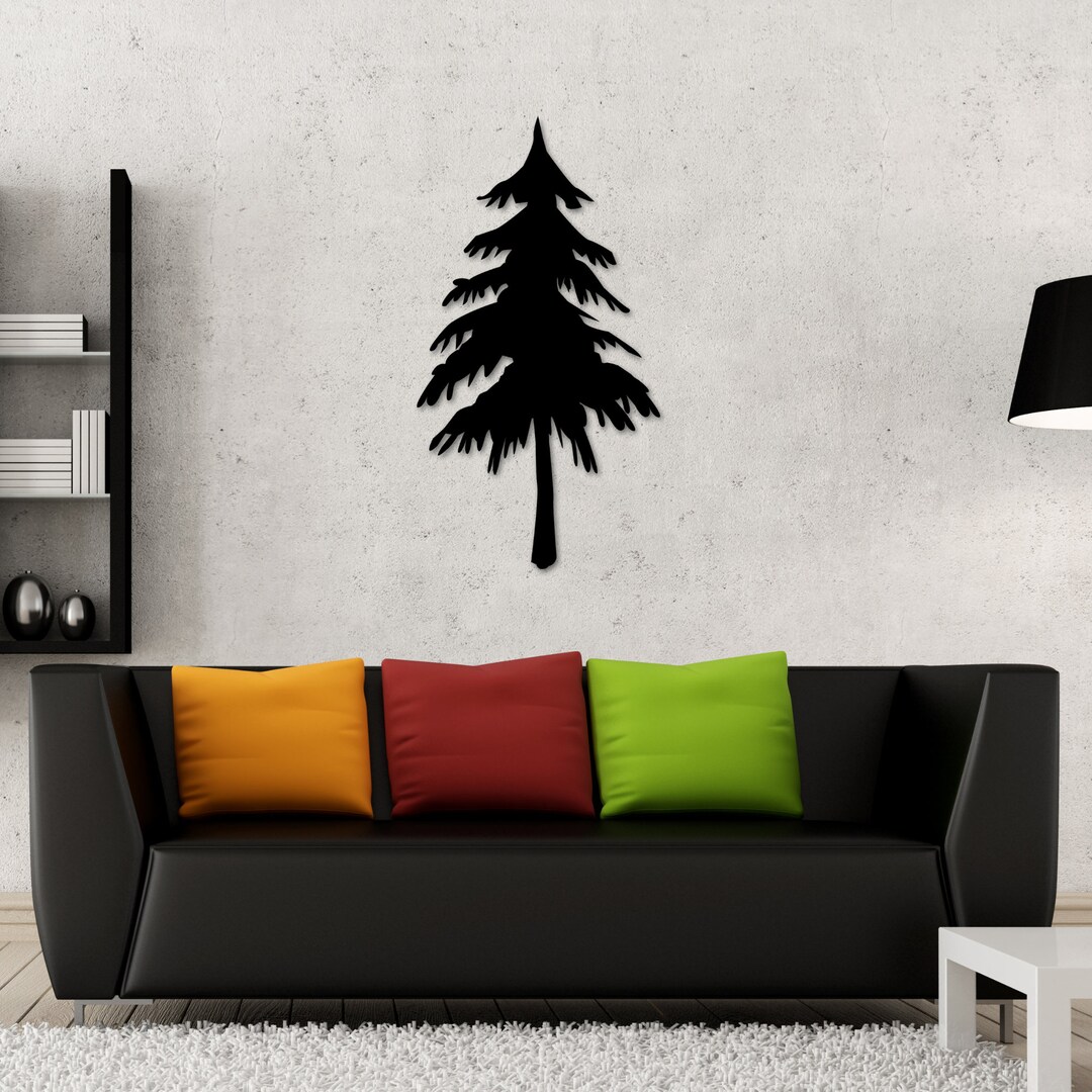 Metal Pine Tree Metal Wall Art, Cedar Tree Metal Sign, Metal Tree Home ...