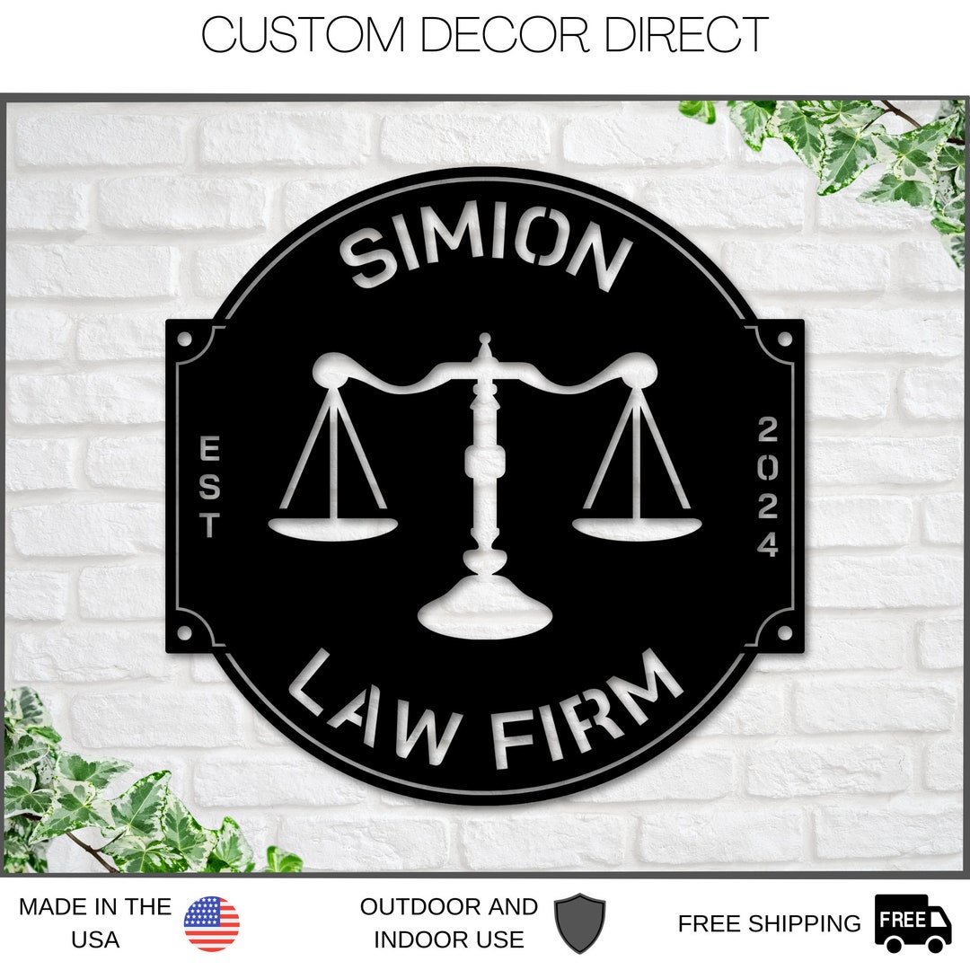 Custom Law Office Sign, Personalized Lawyer Sign, Lawyer Gift, Attorney ...