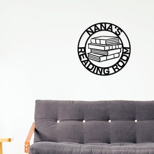 Reading Room Sign, Custom Library Sign, Personalized, Metal Book Sign ...