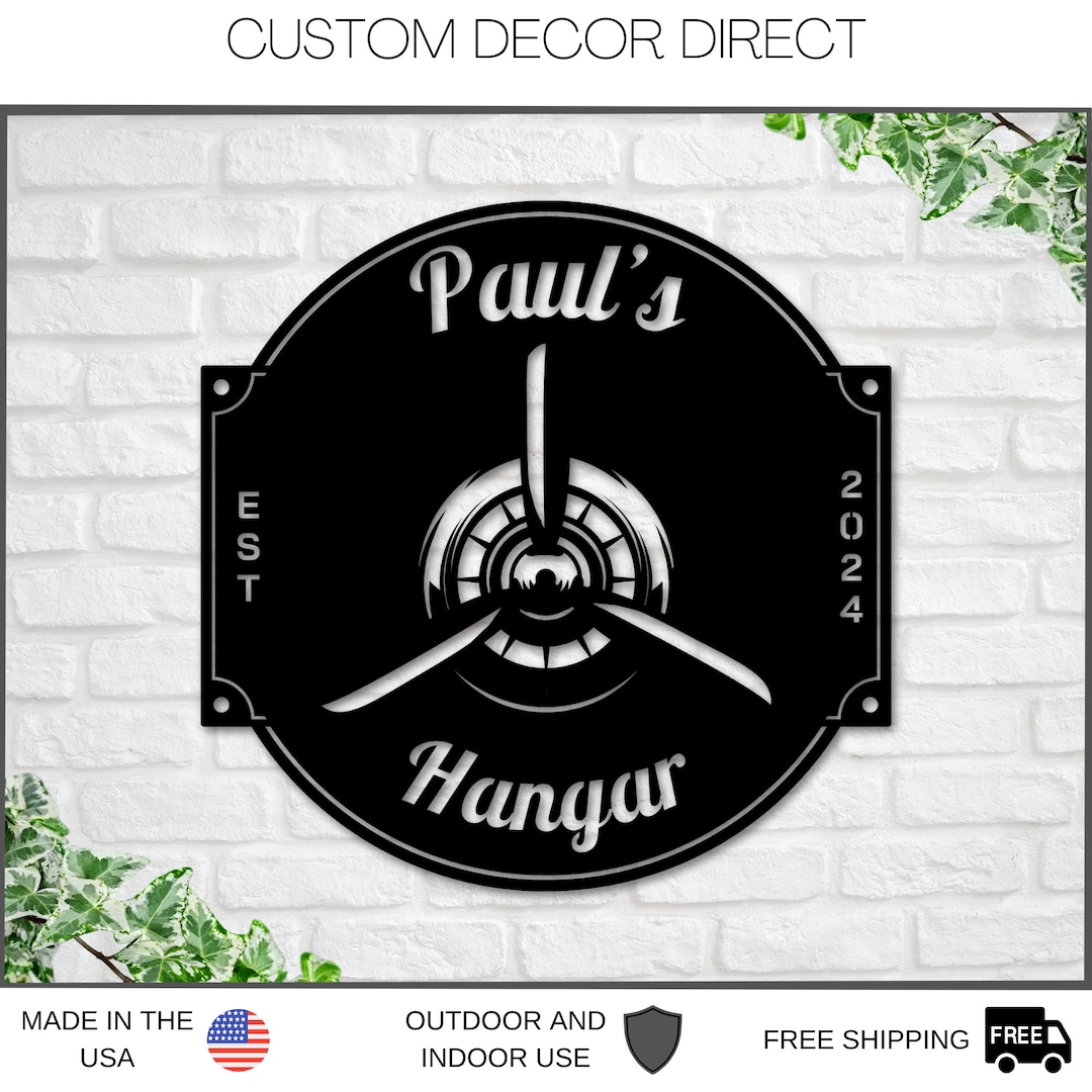 Airplane Hangar Sign, Personalized Airplane Sign, Personalized Pilot ...