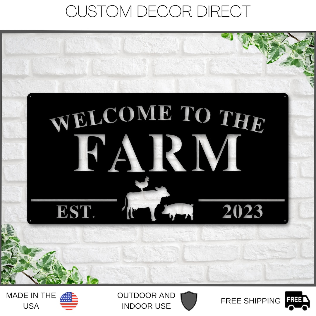 Custom Farm Sign, Farm House Sign, Barn Sign, Metal Sign, Metal ...