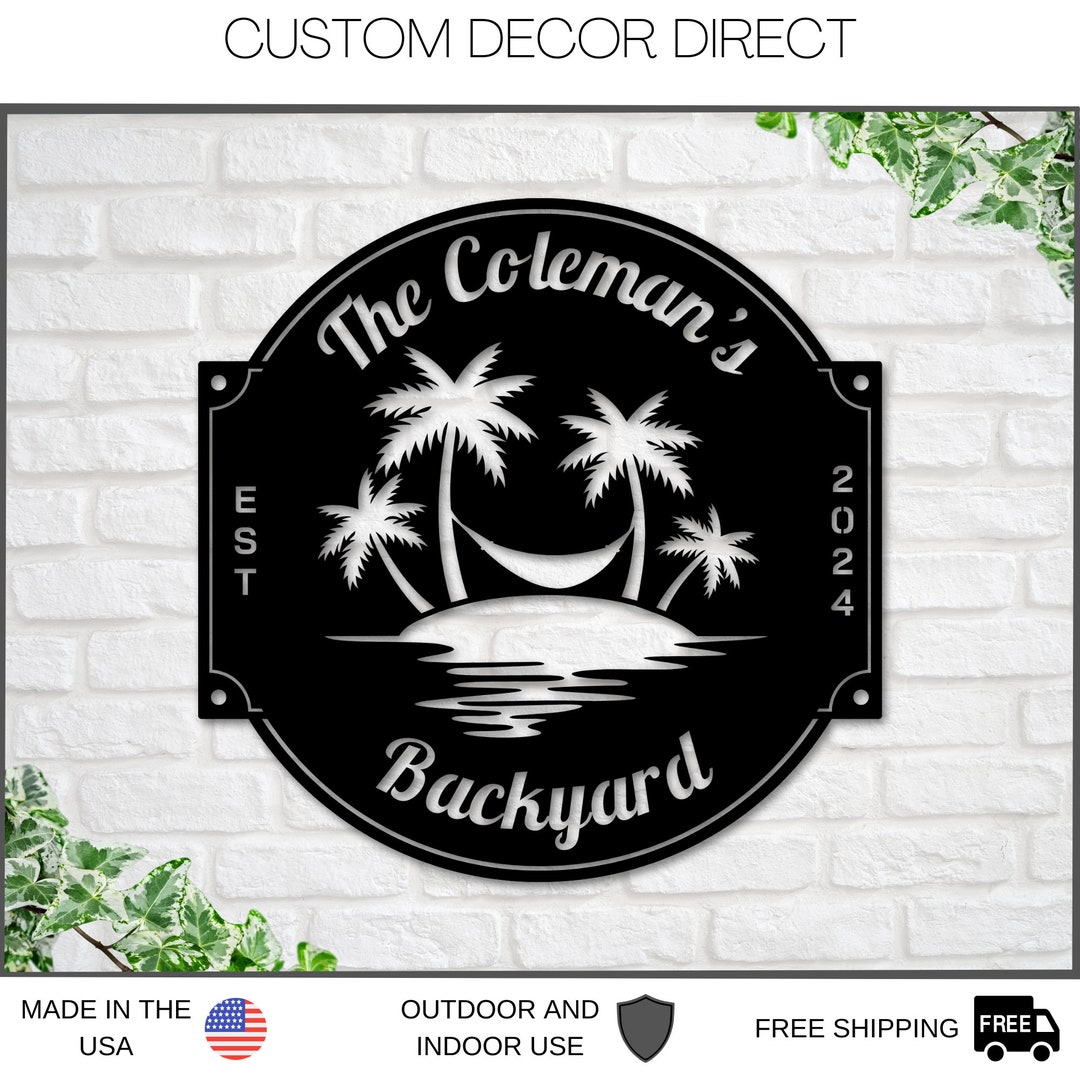 Custom Backyard Sign, Sign for Backyard, Welcome Pool Sign, Metal Pool ...