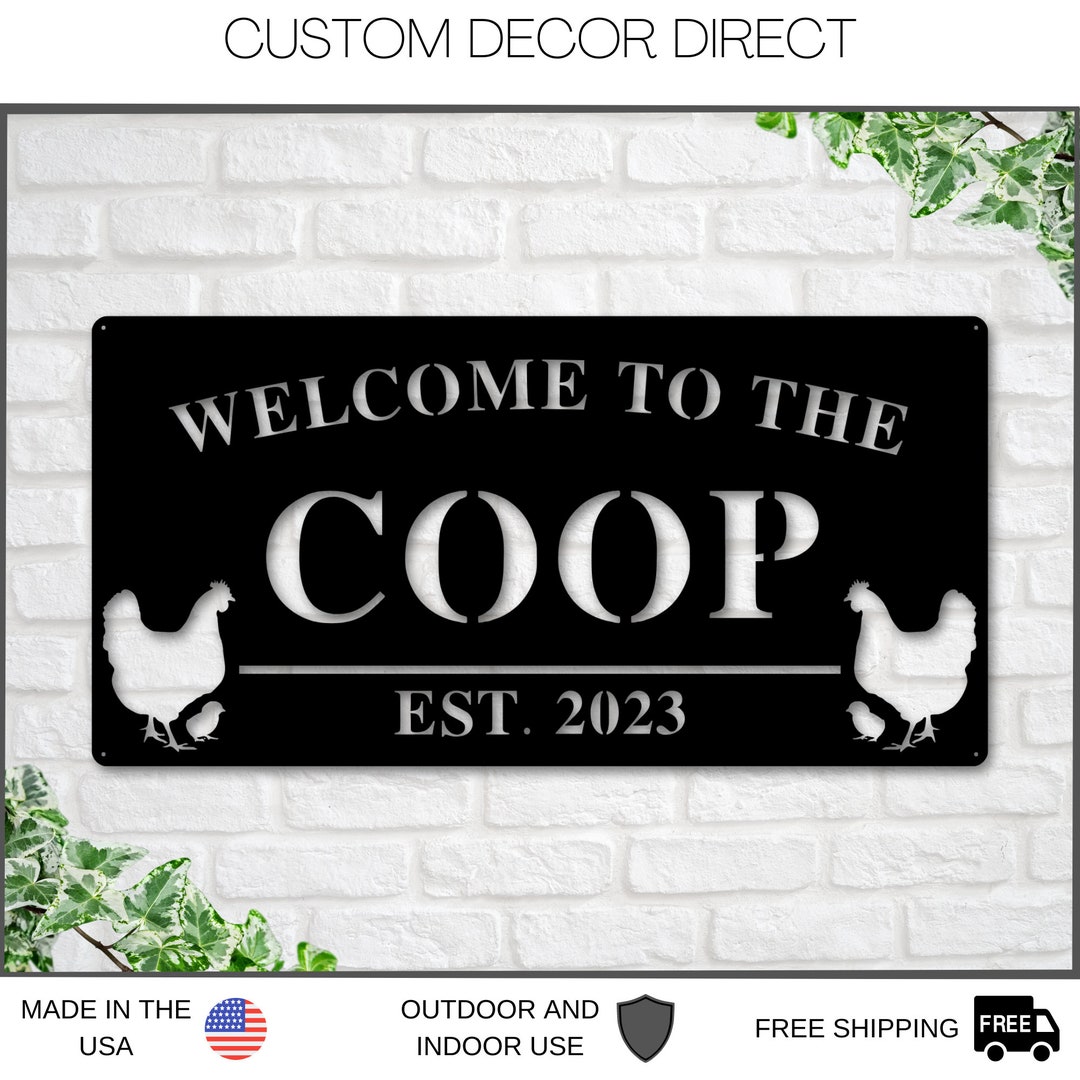Custom Hen House Sign, Hen House Coop Sign, Our Little Coop Sign Metal ...