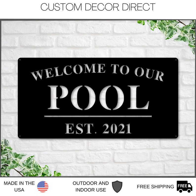 Welcome to Our Pool Sign Personalized Pool Name Sign Outdoor | Etsy