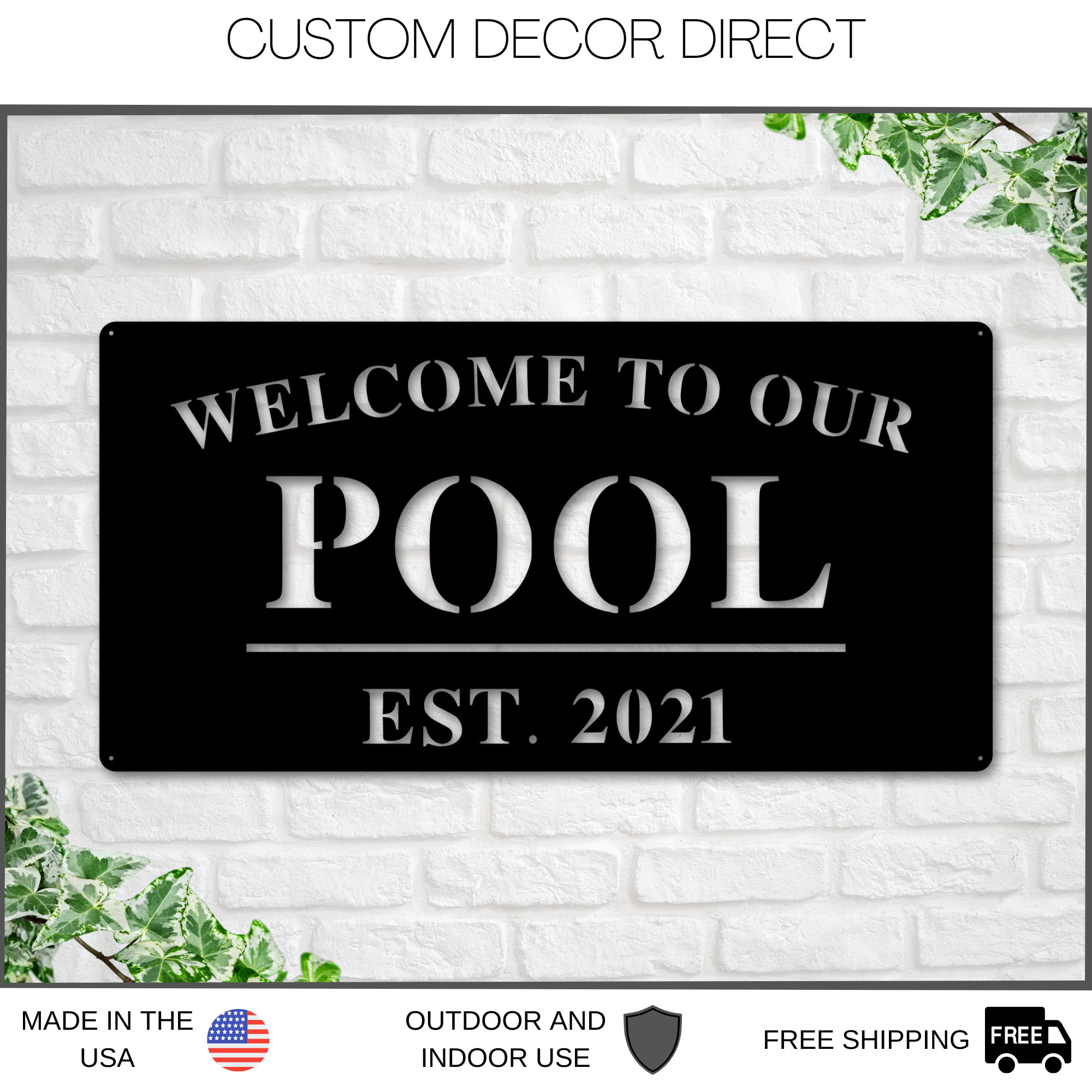 Welcome to Our Pool Sign Personalized Pool Name Sign Outdoor | Etsy