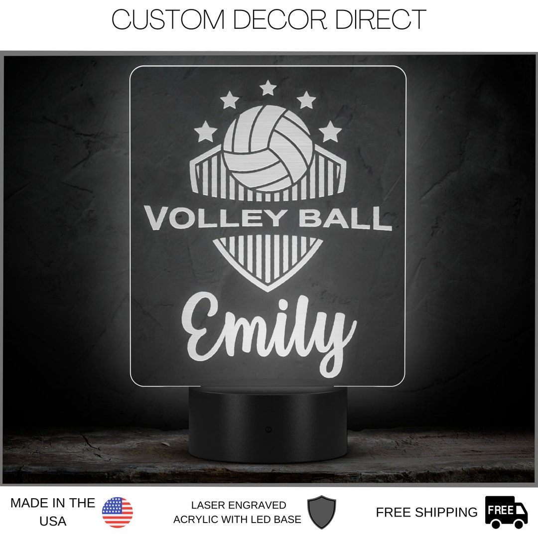 Volleyball LED Light, Personalized Volleyball LED Night Light ...