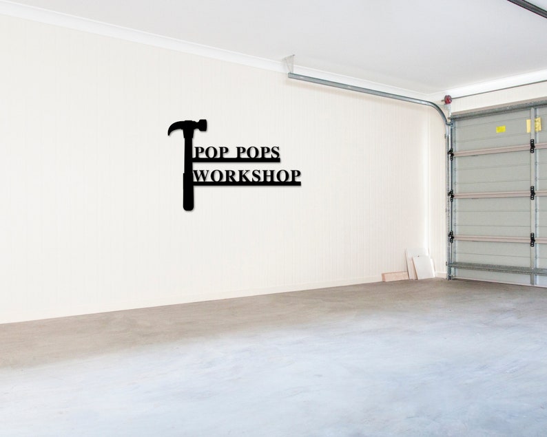 Papa's Workshop Sign in A Saw Blade, Crescent Wrench & Hammer Art ...