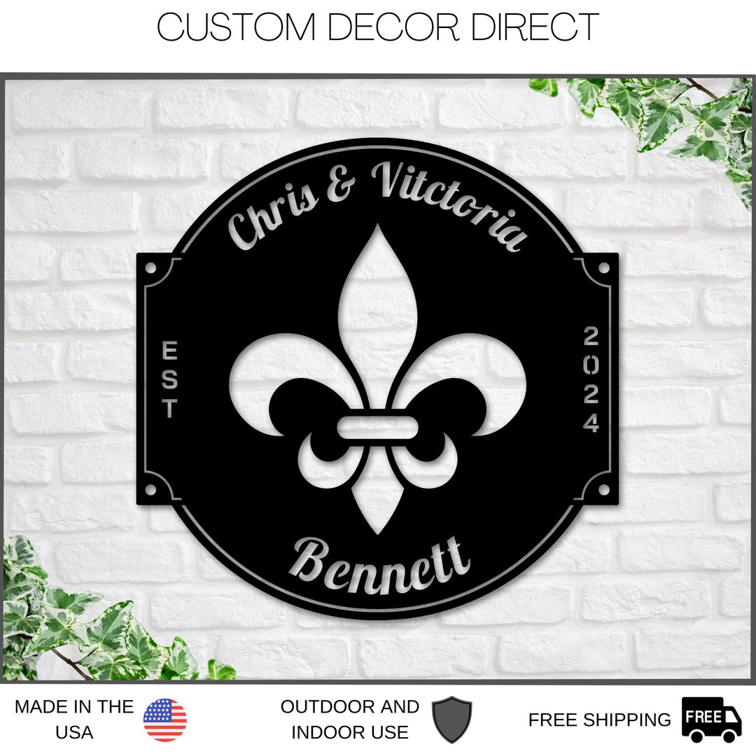 Fleur De Lis Sign, Metal Fleur De Lis, Fleur De Lis Customized Sign ...