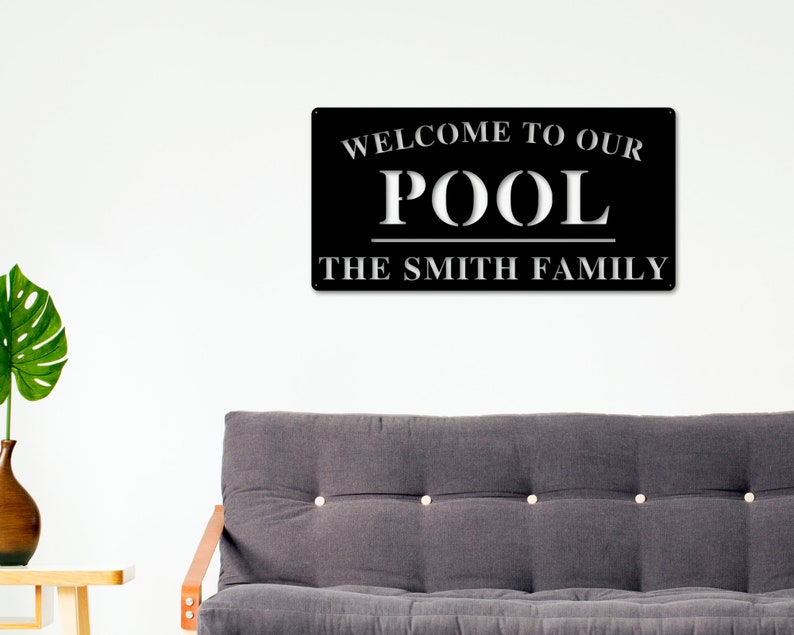 Welcome to Our Pool Sign Personalized Pool Name Sign Outdoor | Etsy