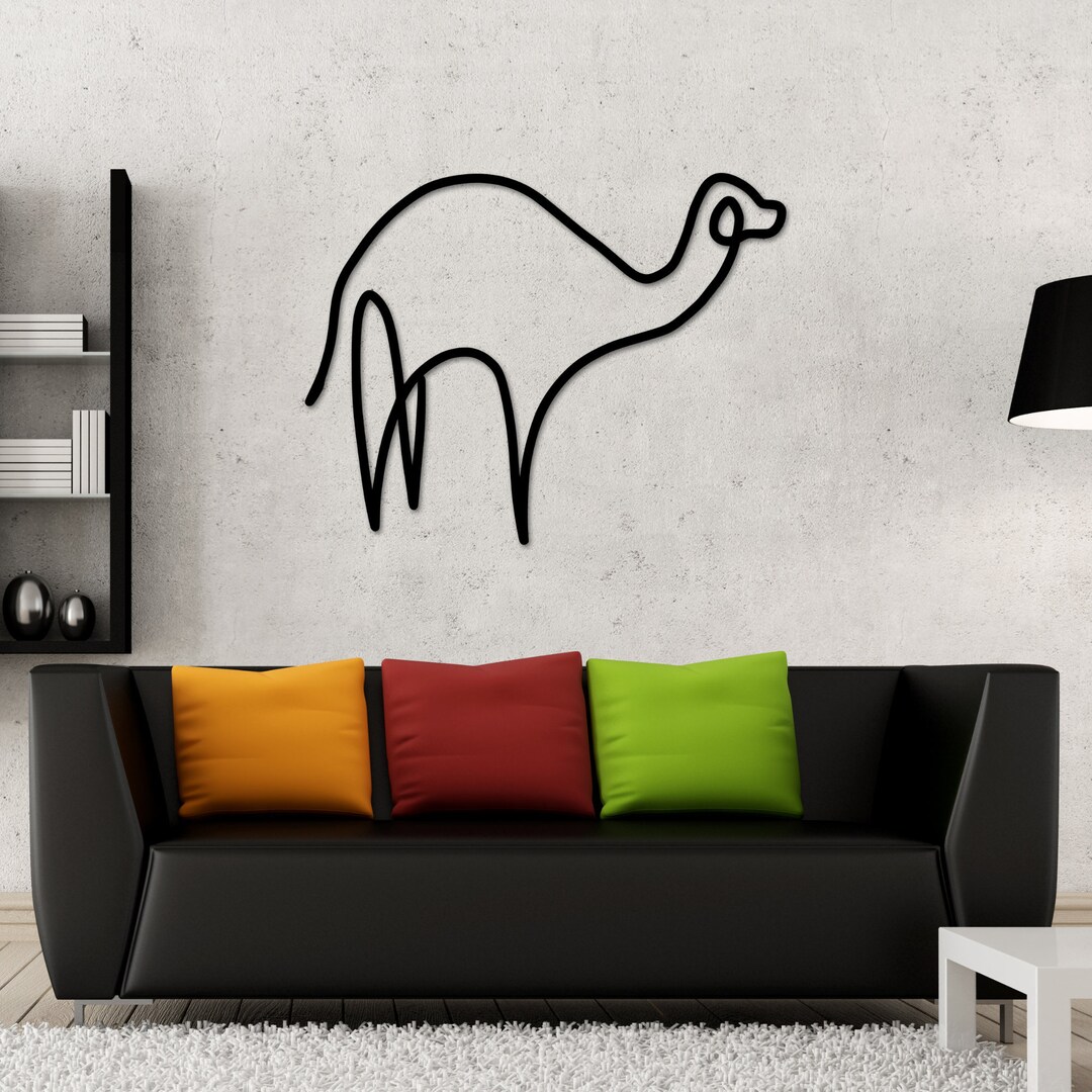 Camel Metal Wall Art, Camel Line Art, Camel Line Metal Art, Modern ...