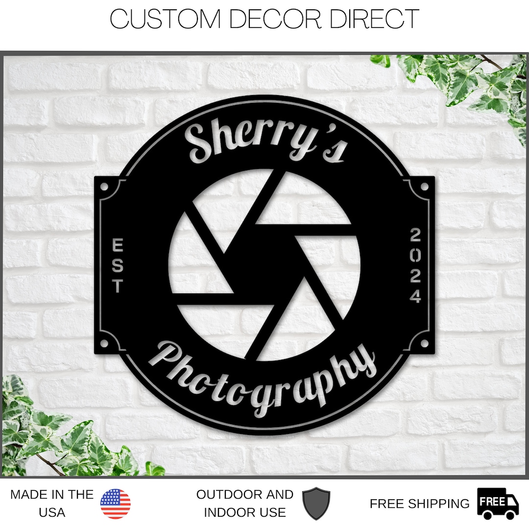 Custom Photographer Sign, Photography Sign, Personalized Photographer ...