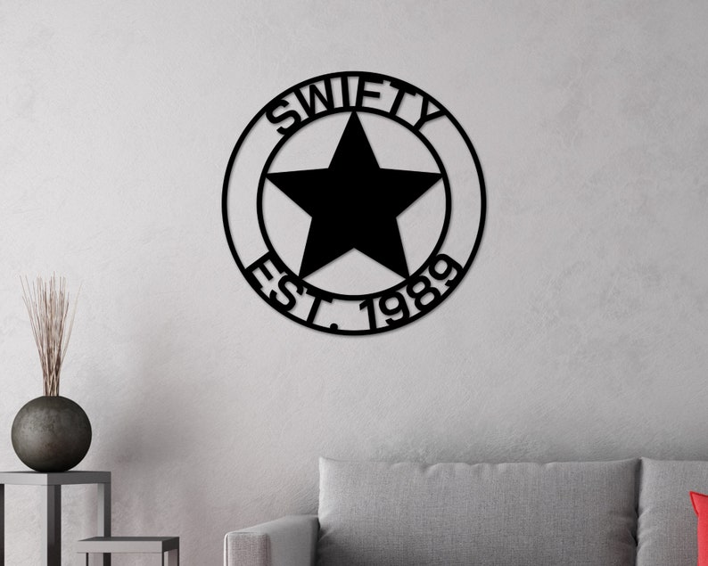 Family Name Metal Star Sign Metal Wall Art Housewarming - Etsy