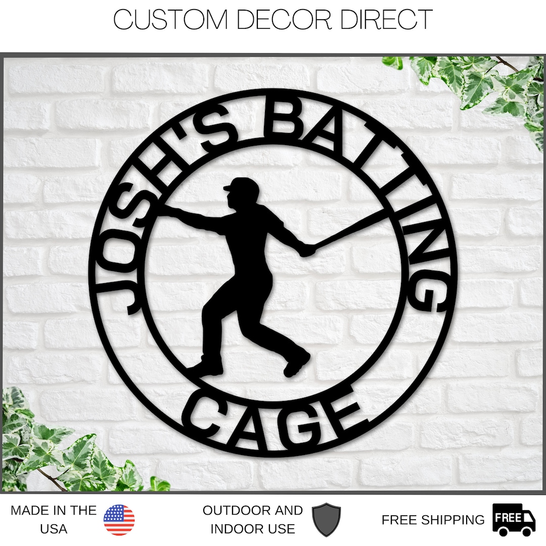 Personalized Metal Baseball Sign, Sports Decor for Man Cave, Coach Gift ...