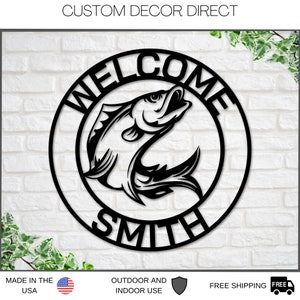 Fishing Monogram, Fish Sign, Custom Fishing Sign, Custom Fish Sign ...