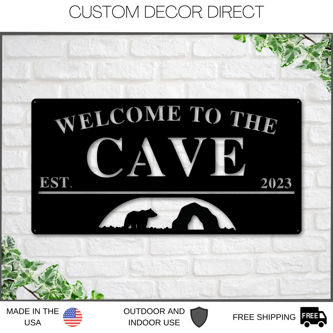 Custom Cave Sign, Man Cave Sign, Bear Cave Sign Metal Sign ...