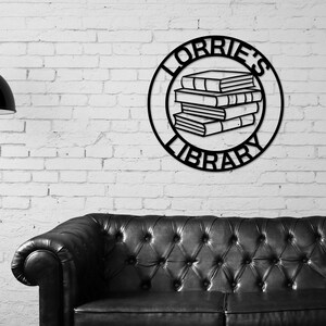 Reading Room Sign, Custom Library Sign, Personalized, Metal Book Sign ...