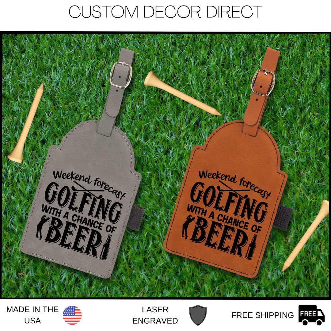 Golfing With a Chance of Beer Golf Bag Tag, Funny Golf Gifts, Funny ...