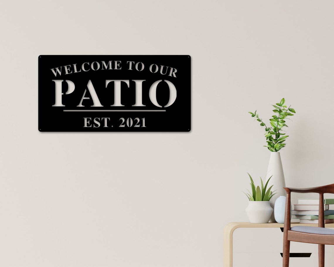 Welcome to Our Patio Sign Personalized Patio Name Sign - Etsy