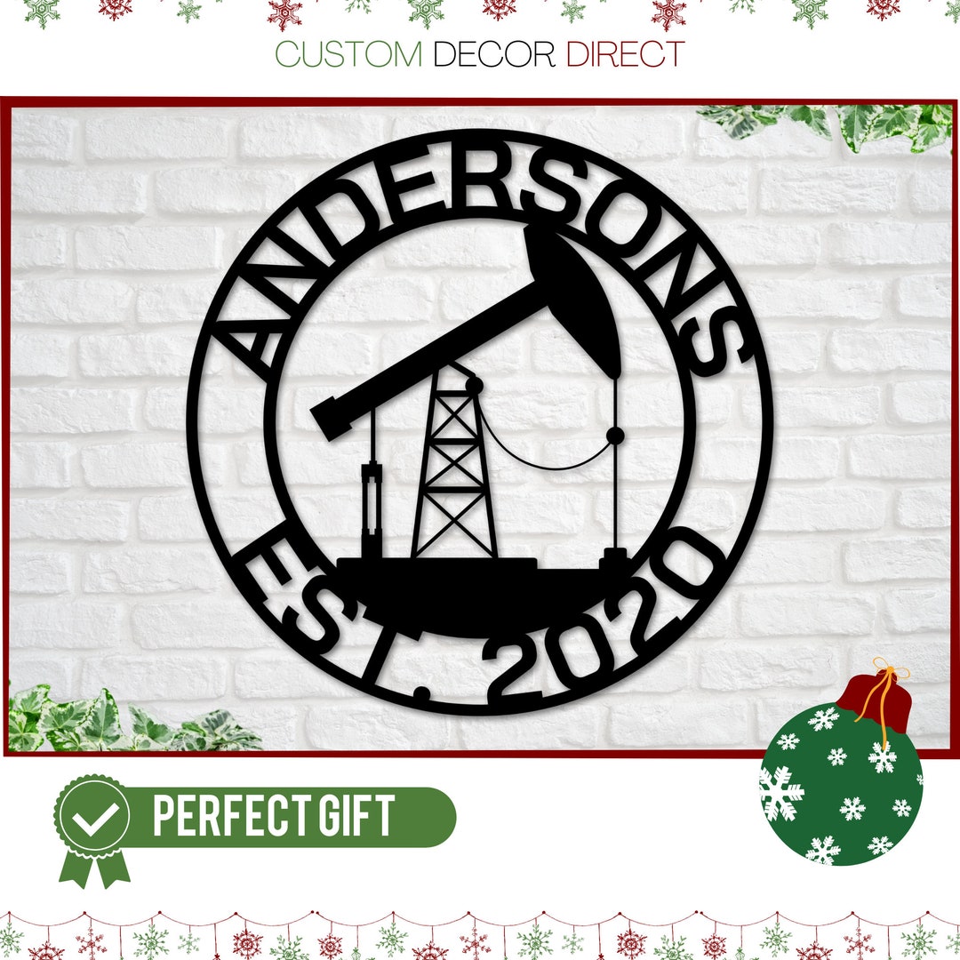 Christmas Gift, Oil Pump Sign, Oilfield Decor, Metal Wall Art, Pump ...