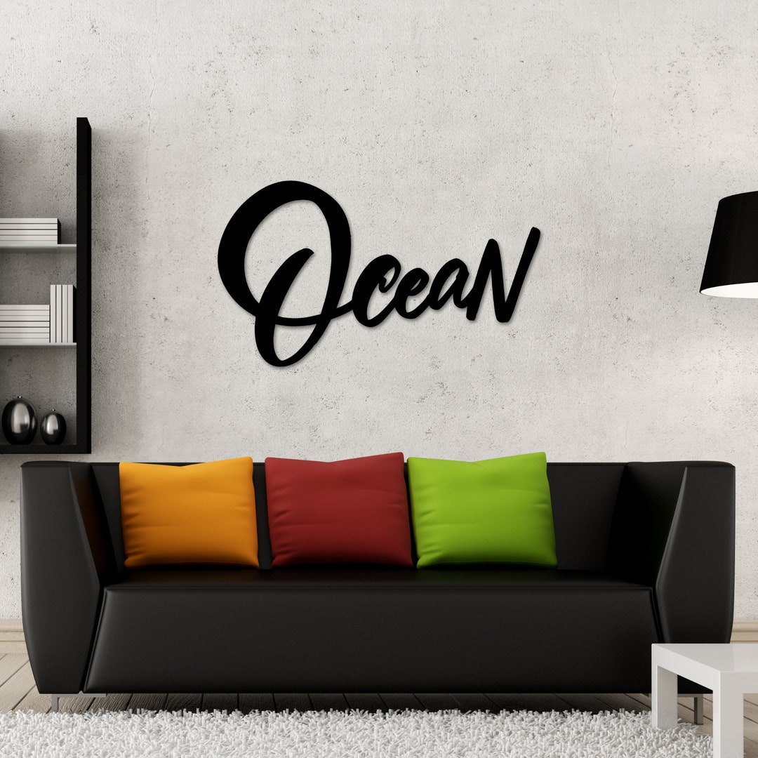 Ocean Metal Sign, Ocean Word Sign, Ocean Street Sign, Home Decor, Beach ...