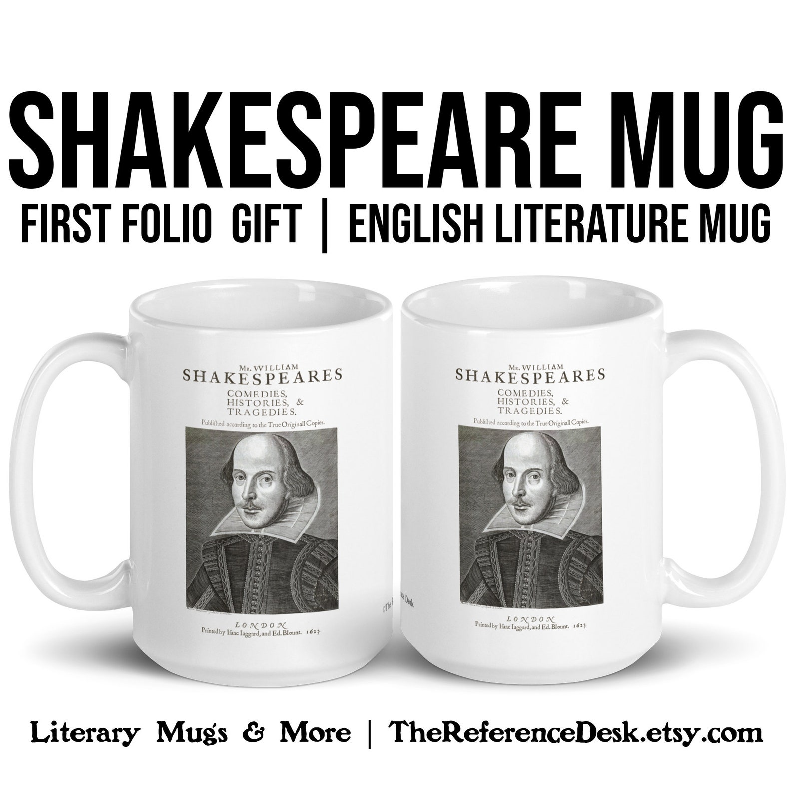 William Shakespeare Mug, First Folio Mug, Literary Mug, English ...
