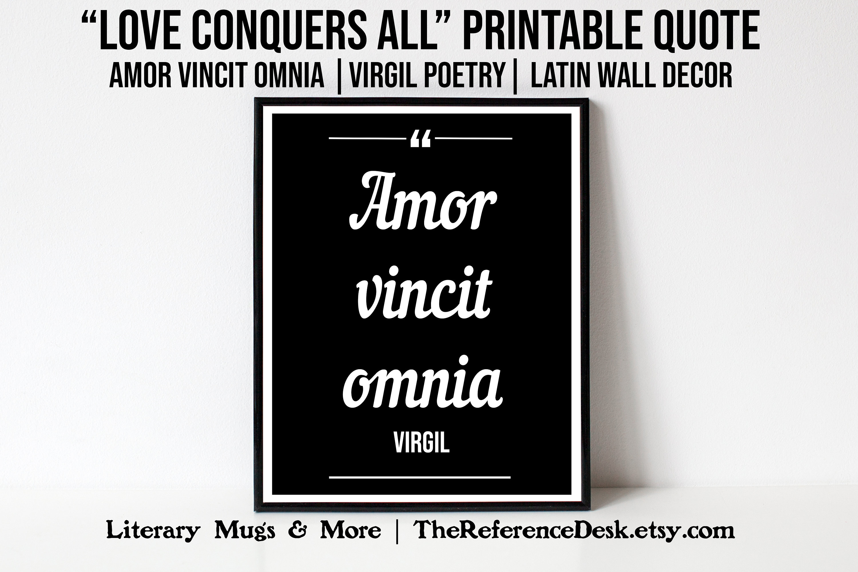 Amor Vincit Omnia Printable, Love Conquers All, Virgil Poetry ...