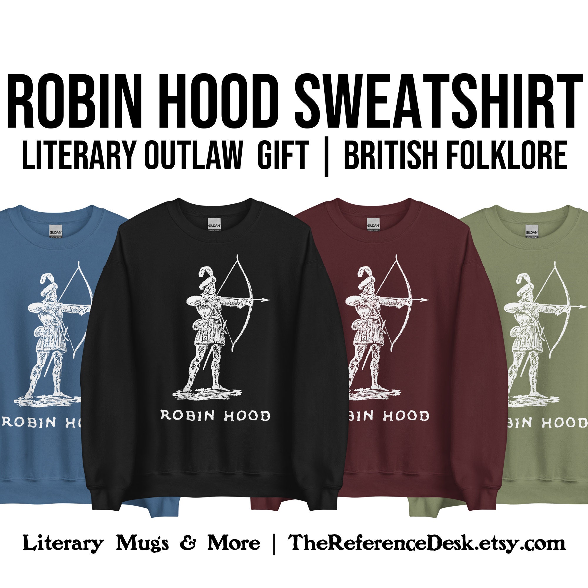 Robin Hood Sweatshirt, British Folklore Gift, Outlaw Clothing, English ...