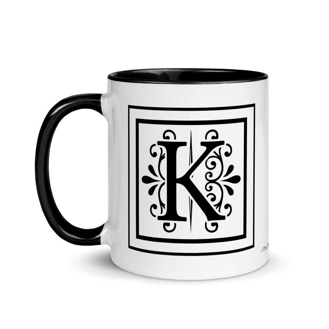 Decorative K Initial Mug Engagement Gift Name Change Gift - Etsy