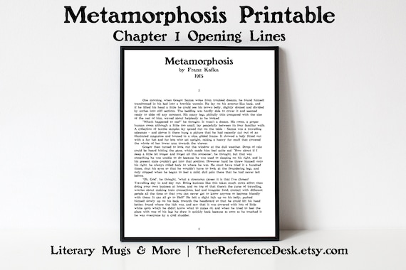 Metamorphosis First Page Printable Franz Kafka Book Art | Etsy