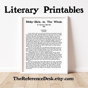 Moby Dick First Page Printable, Herman Melville Art, Moby Dick Art ...