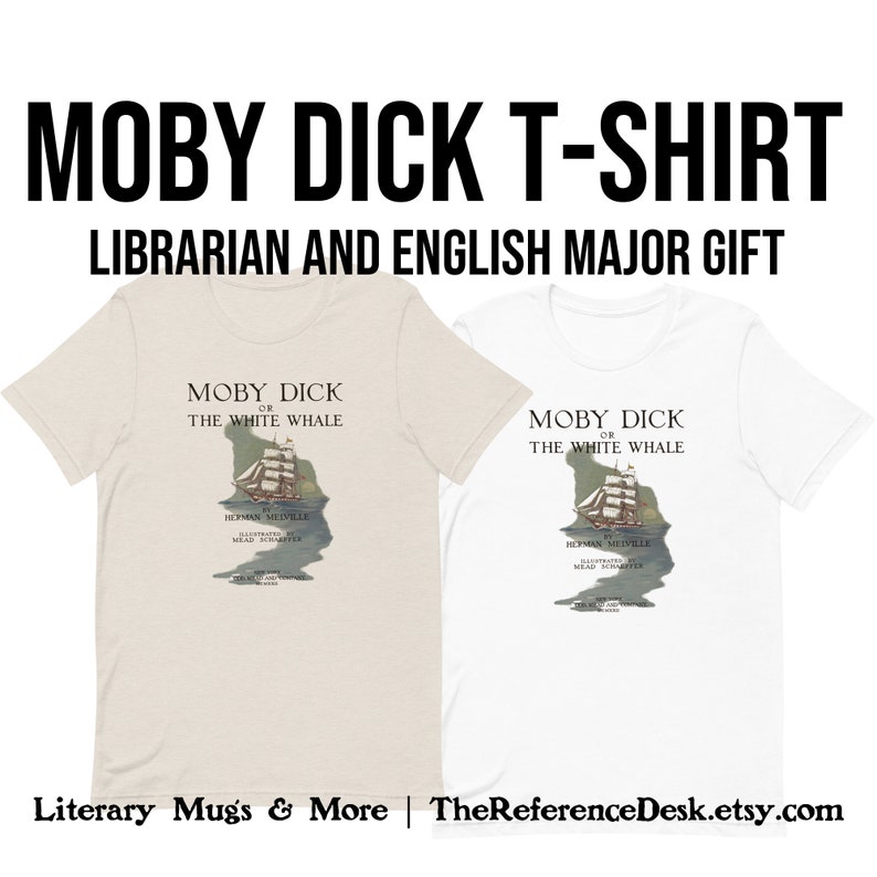 Moby Dick T-shirt, Herman Melville Gift, American Literary Apparel ...