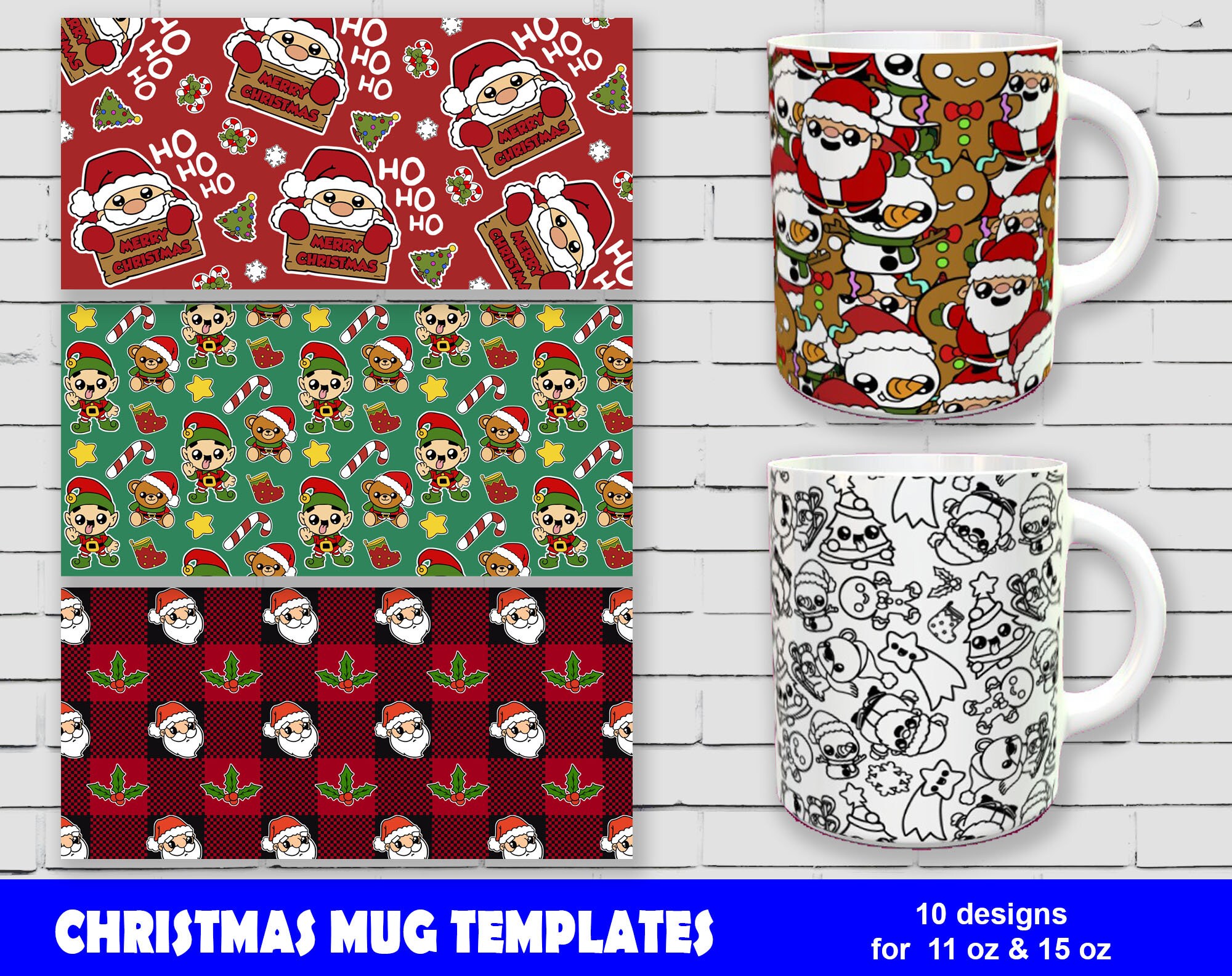 Christmas Mug Template PNG, Sublimate Mug Designs, Christmas Mug ...